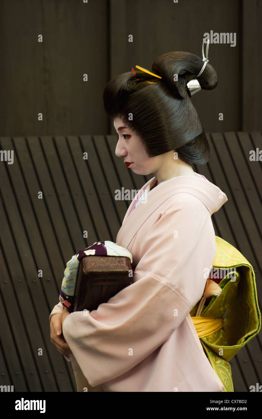 Geisha Walking In A Street; Kyoto, Japan Stock Photo - Alamy