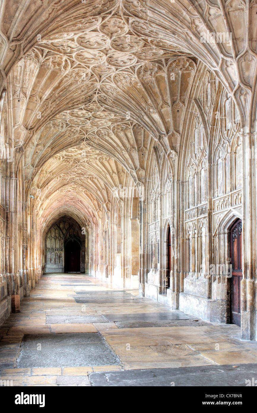 Fan vaults in cloister of Gloucester Cathedral, Gloucester ...