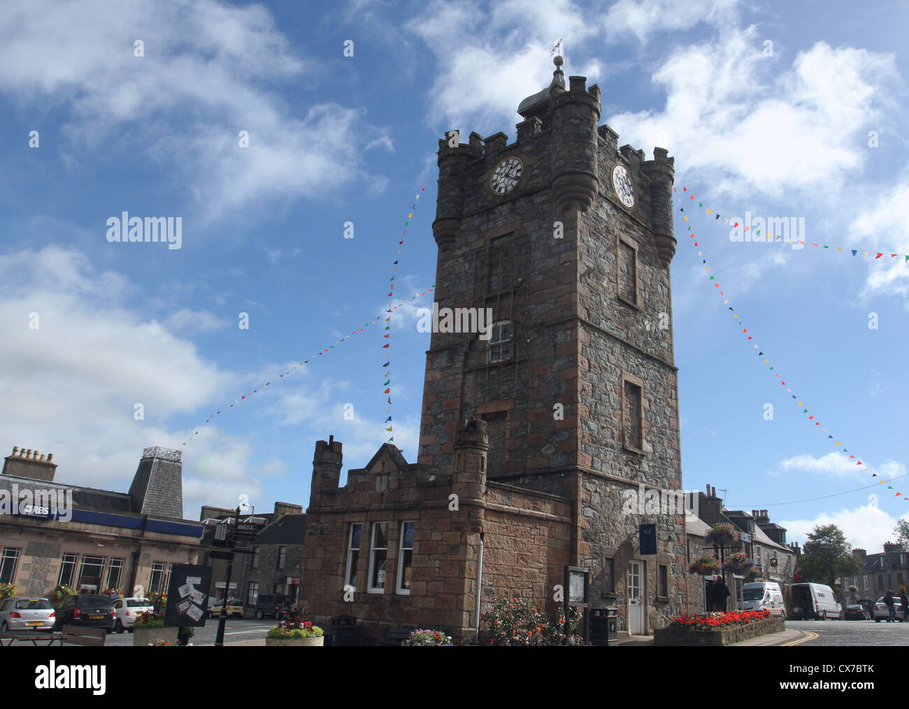 Clock tower and Tourist Information centre Dufftown Scotland September ... Clock tower and Tourist Information centre Dufftown Scotland September ...