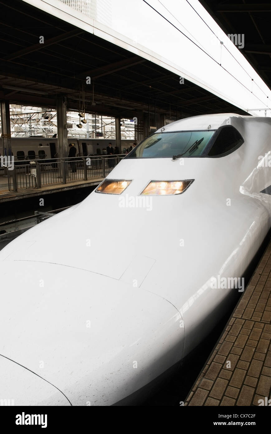 Bullet Train From The Front In The Train Station; Tokyo, Japan Stock ...
