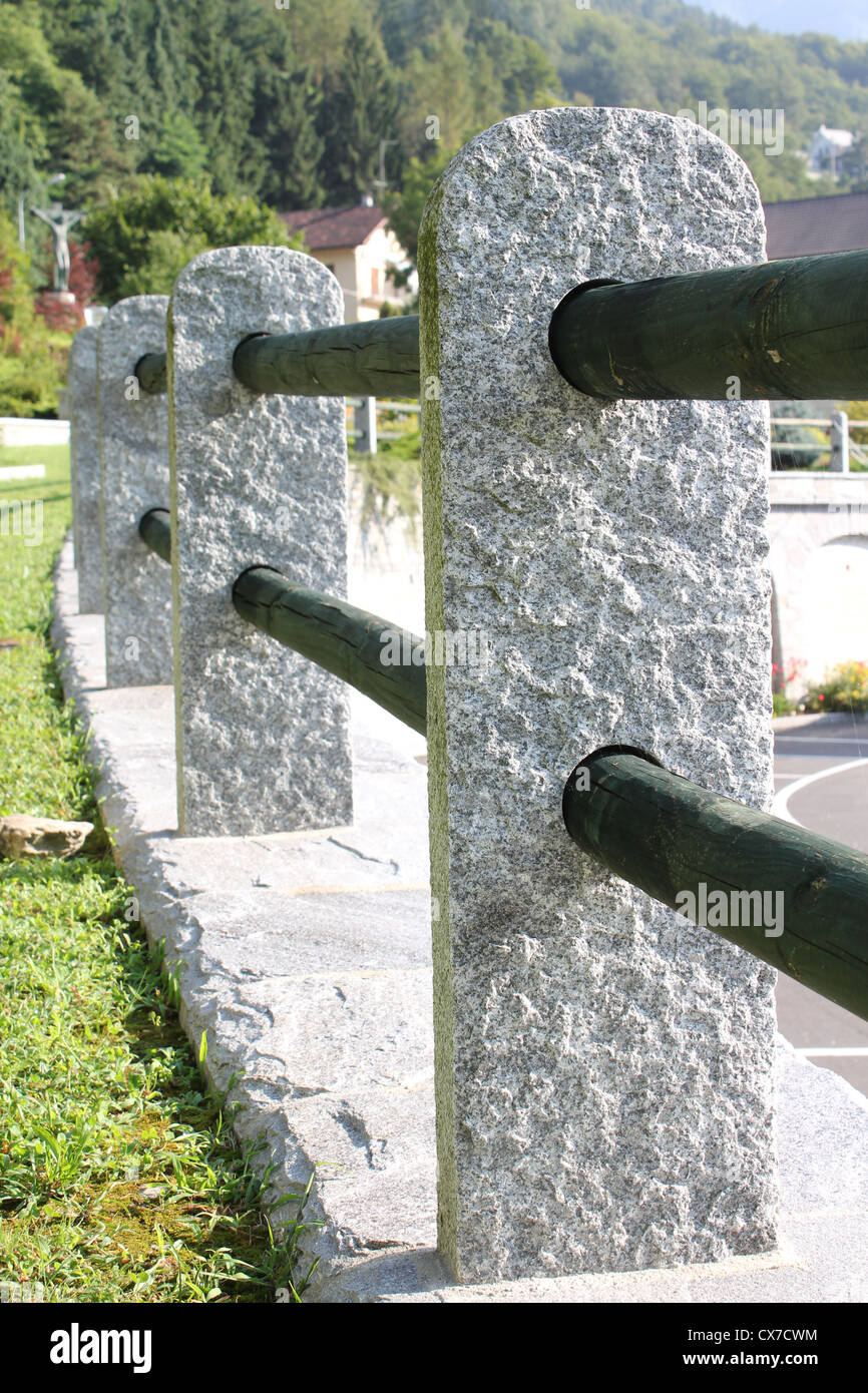 Parapet in stone in the internal road Stock Photo - Alamy