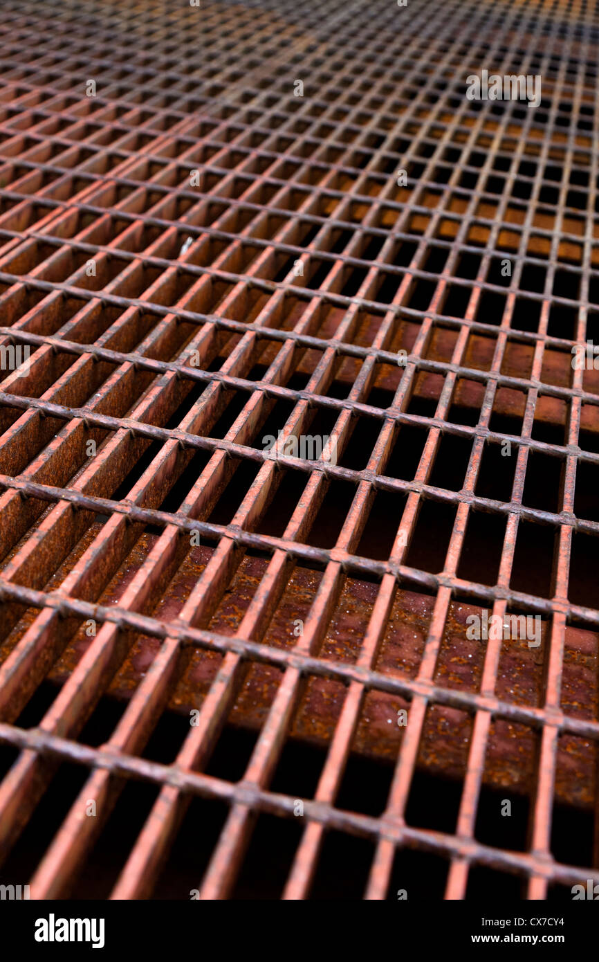 Red Metal Grill close up Stock Photo - Alamy