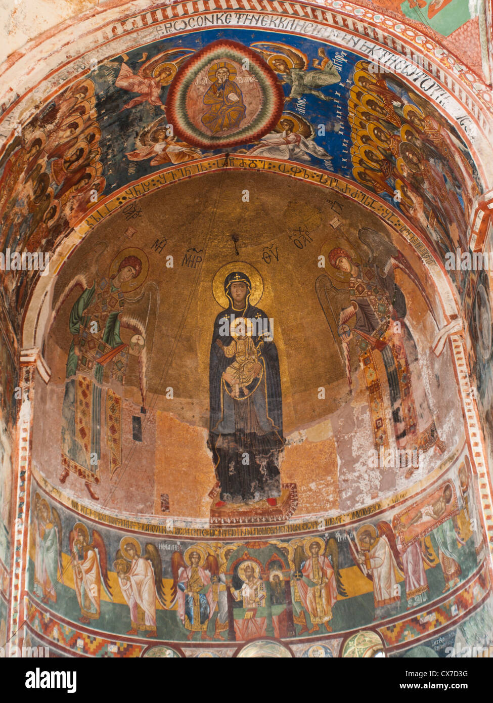 Virgin mosaic inside Cathedral of the Virgin in Gelati monastery Stock ...