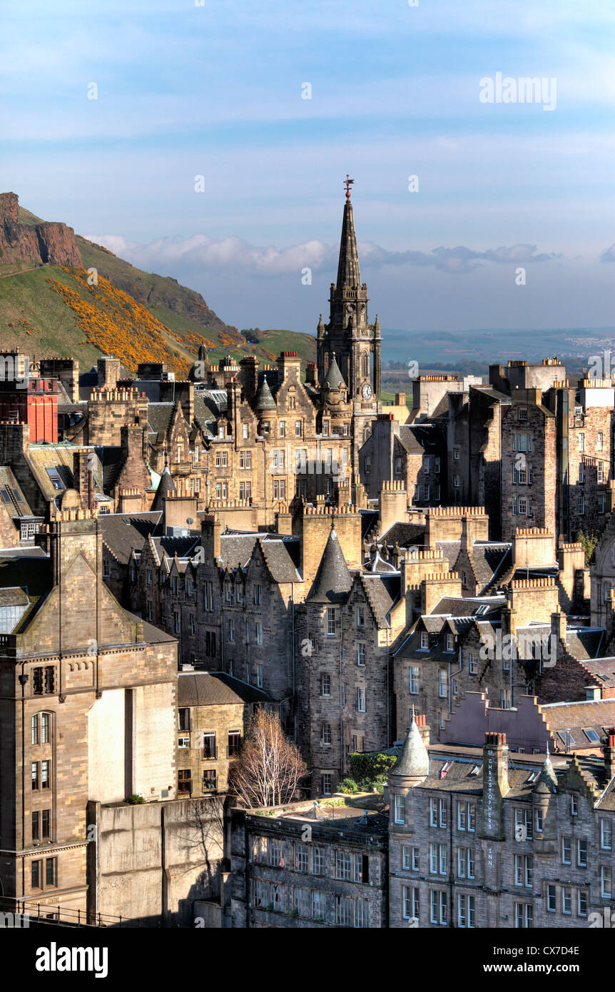 View of city from Scott Monument, Edinburgh, Scotland, UK Stock Photo ...