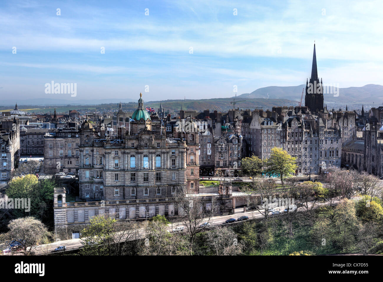 View of city from Scott Monument, Edinburgh, Scotland, UK Stock Photo ...