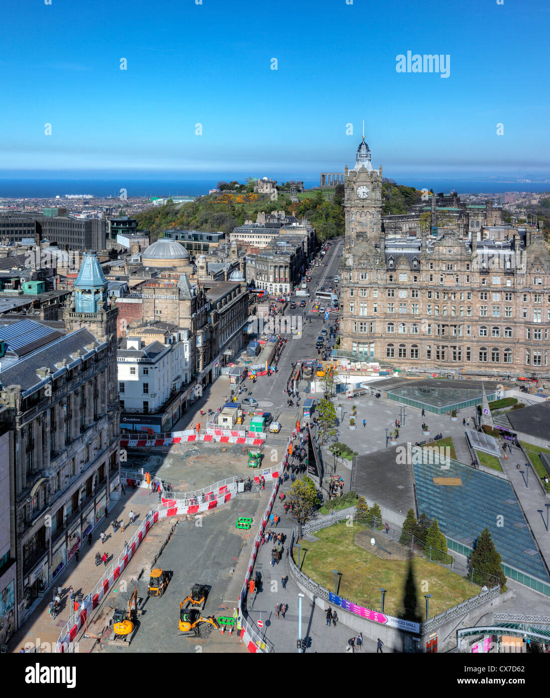 View of city from Scott Monument, Edinburgh, Scotland, UK Stock Photo ...