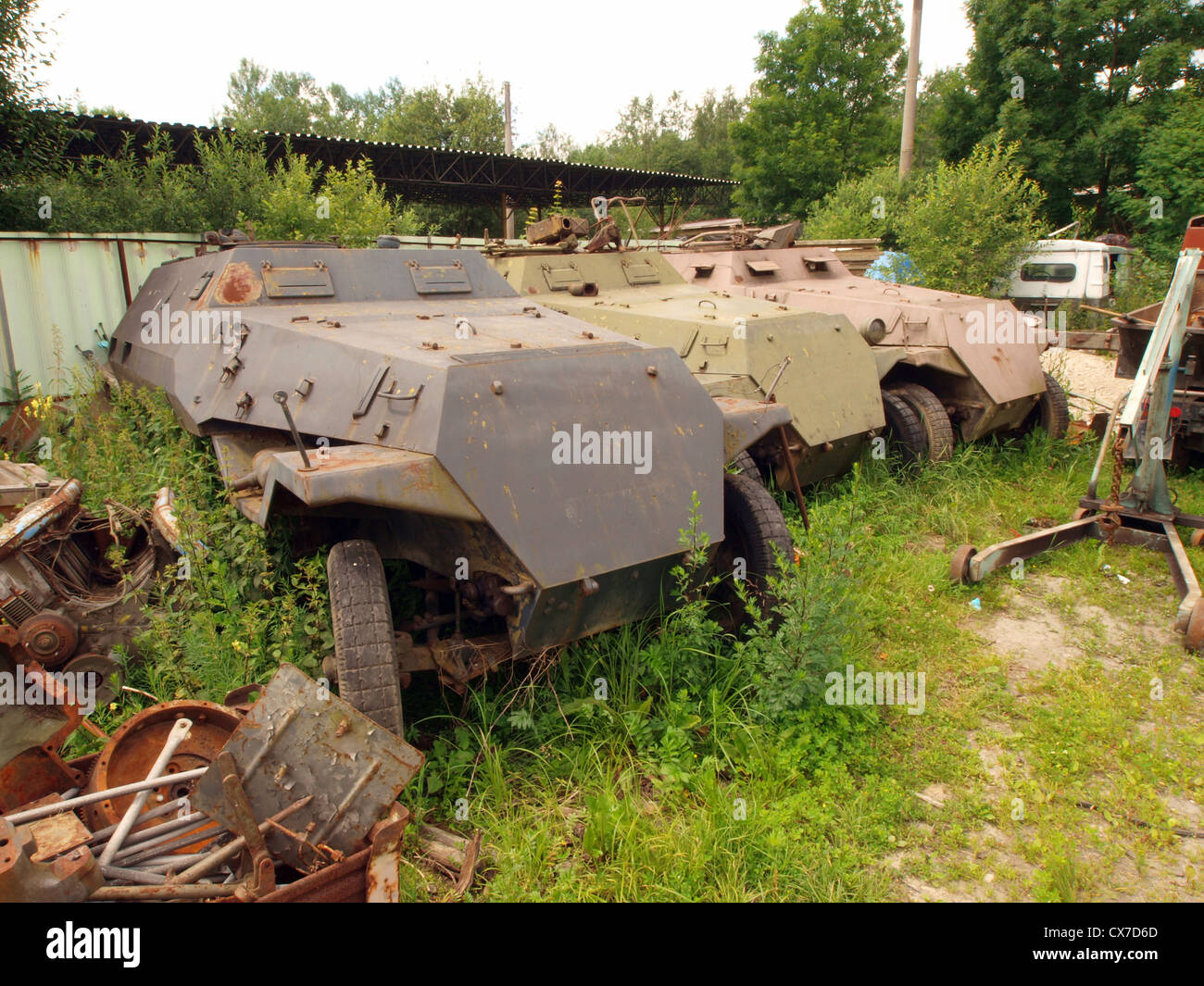 3 waiting to be restored SdKfz 251 (Tatra OT-810 Stock Photo - Alamy