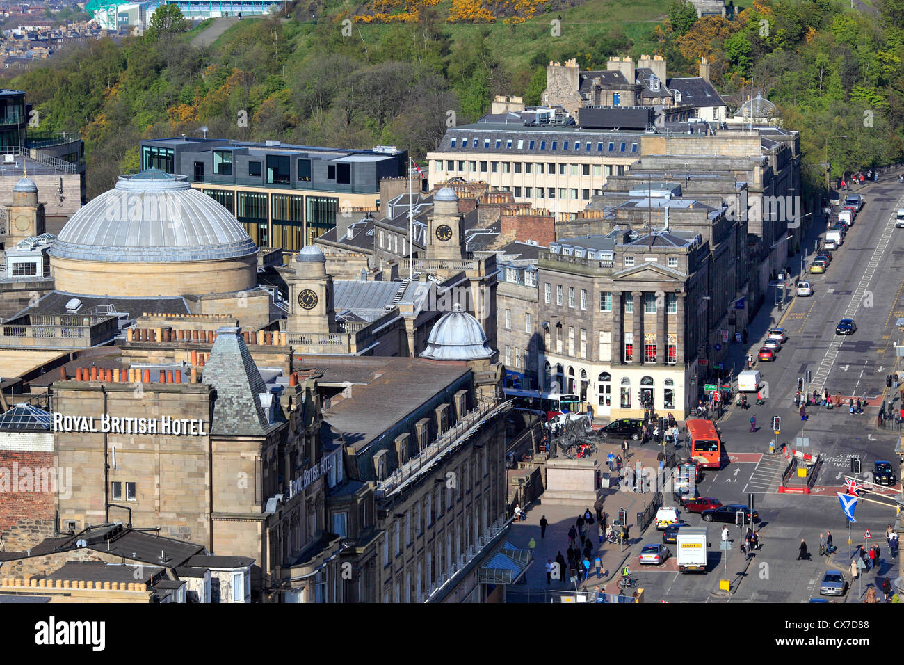 View of Princes Street from Scott Monument, Edinburgh, Scotland, UK ...