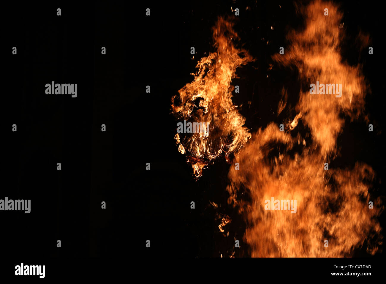 San Bernardo devil stake and close-up on the straw. Vigevano, Lombardia ...