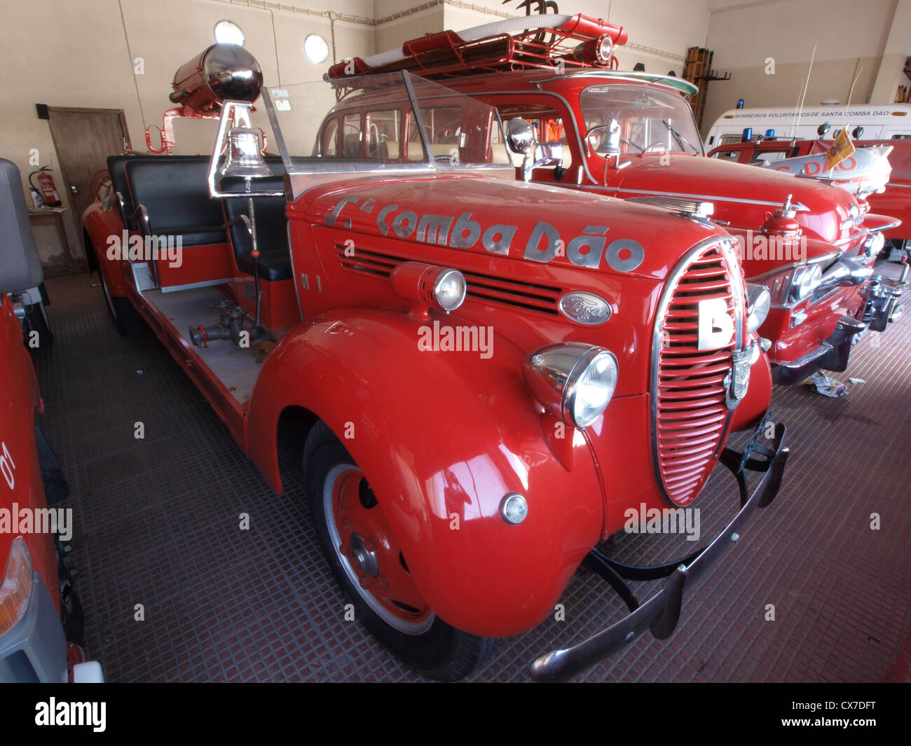 Old Ford fire engine of the fire department of Bombeiros Santa Comba ...