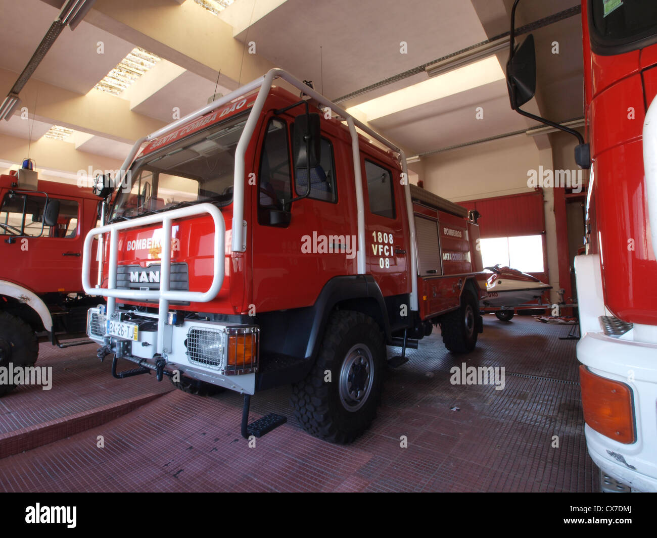 MAN fire engine of the fire department of Bombeiros Santa Comba Dao ...