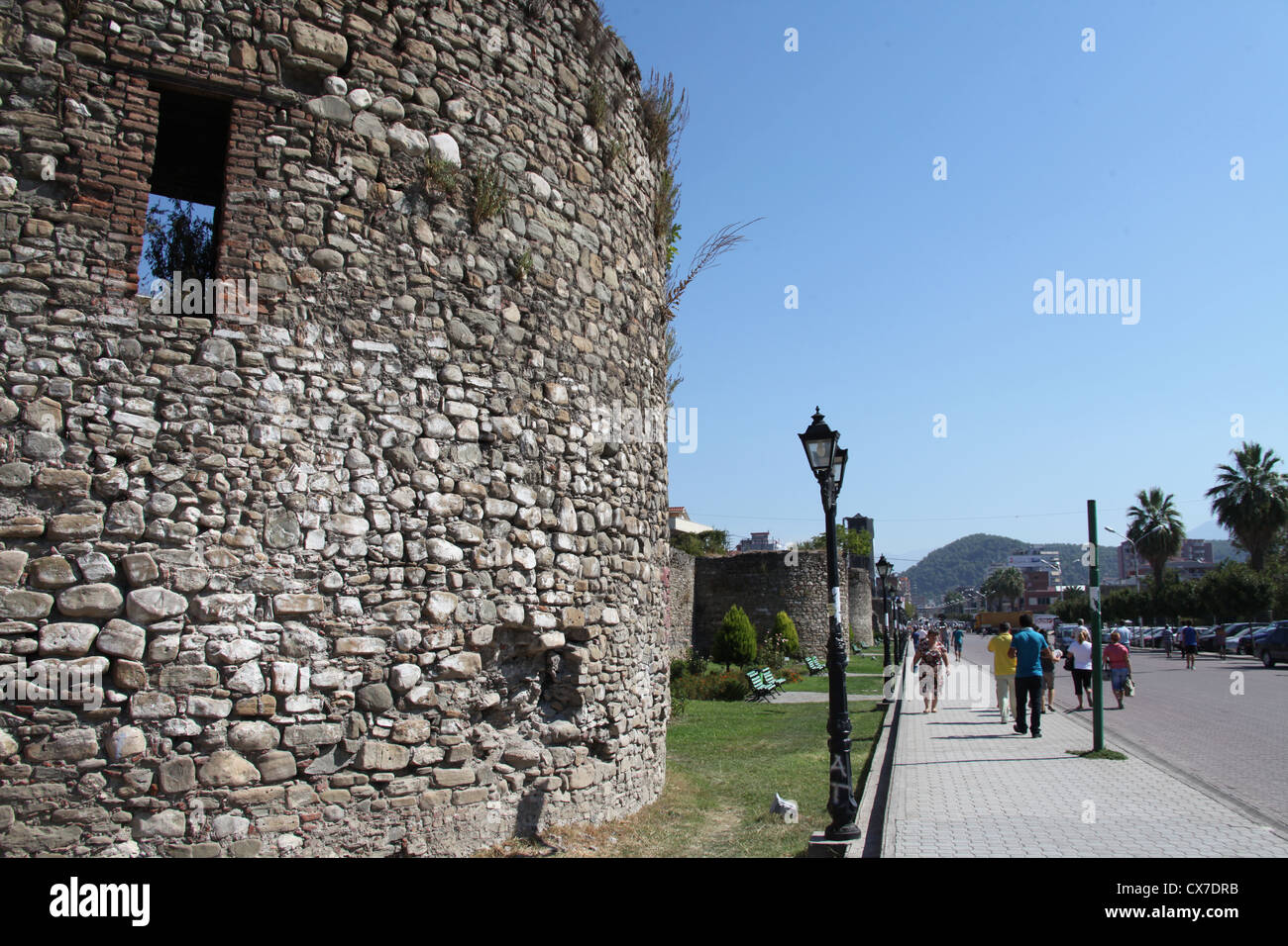 The Fortress Tower Wall of Elbasan Castle in Central Albania Stock ...
