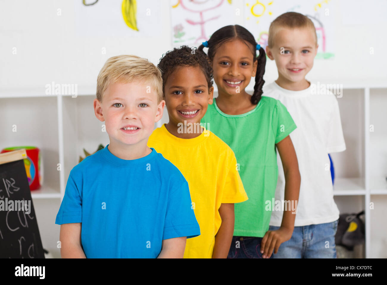 School children line up classroom hi-res stock photography and images ...