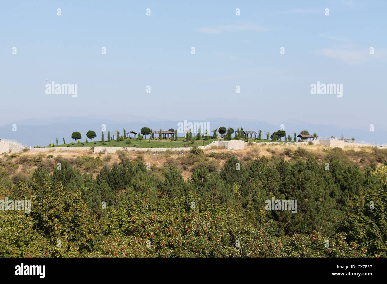 Reconstructed Roman Military Fortifications on Gradiste overlooking the ...