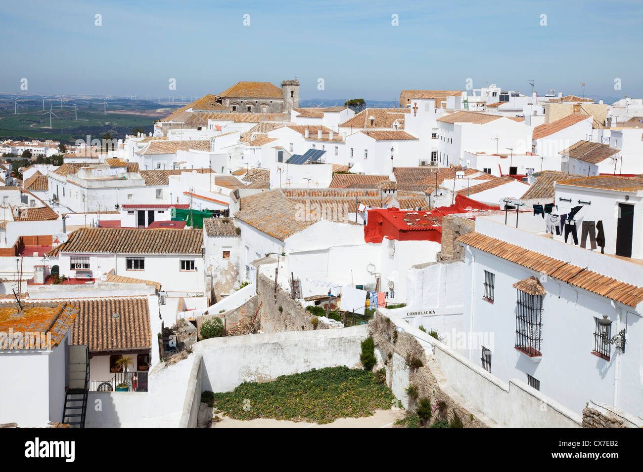 Whitewashed Buildings In A Town; Medina-Sidonia, Andalusia, Spain Stock ...