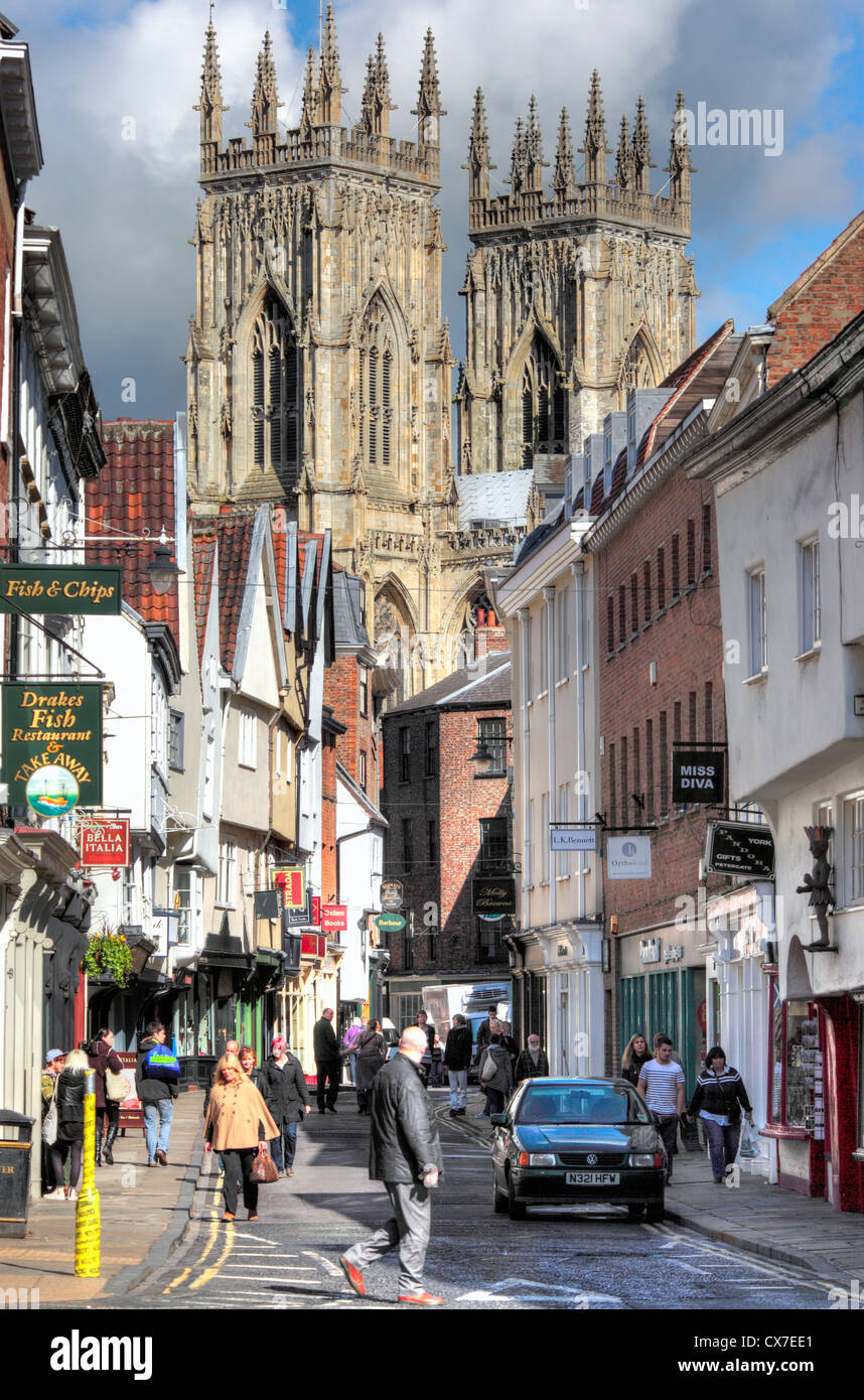 View of Minster from Low Petergate, York, North Yorkshire, England, UK ...