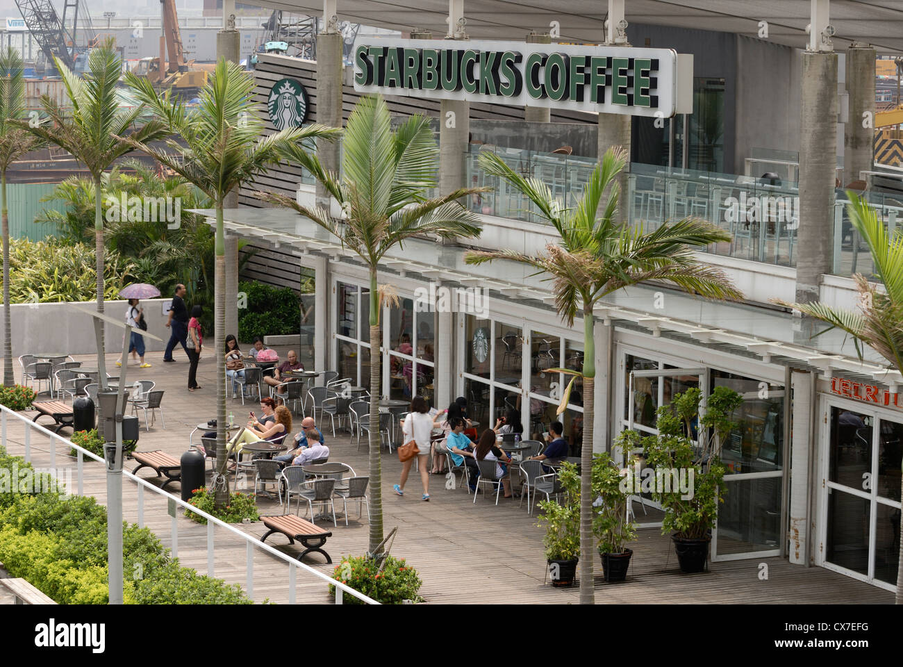 Starbucks, located on the Tsim Sha Tsui waterfront in Hong Kong China ...