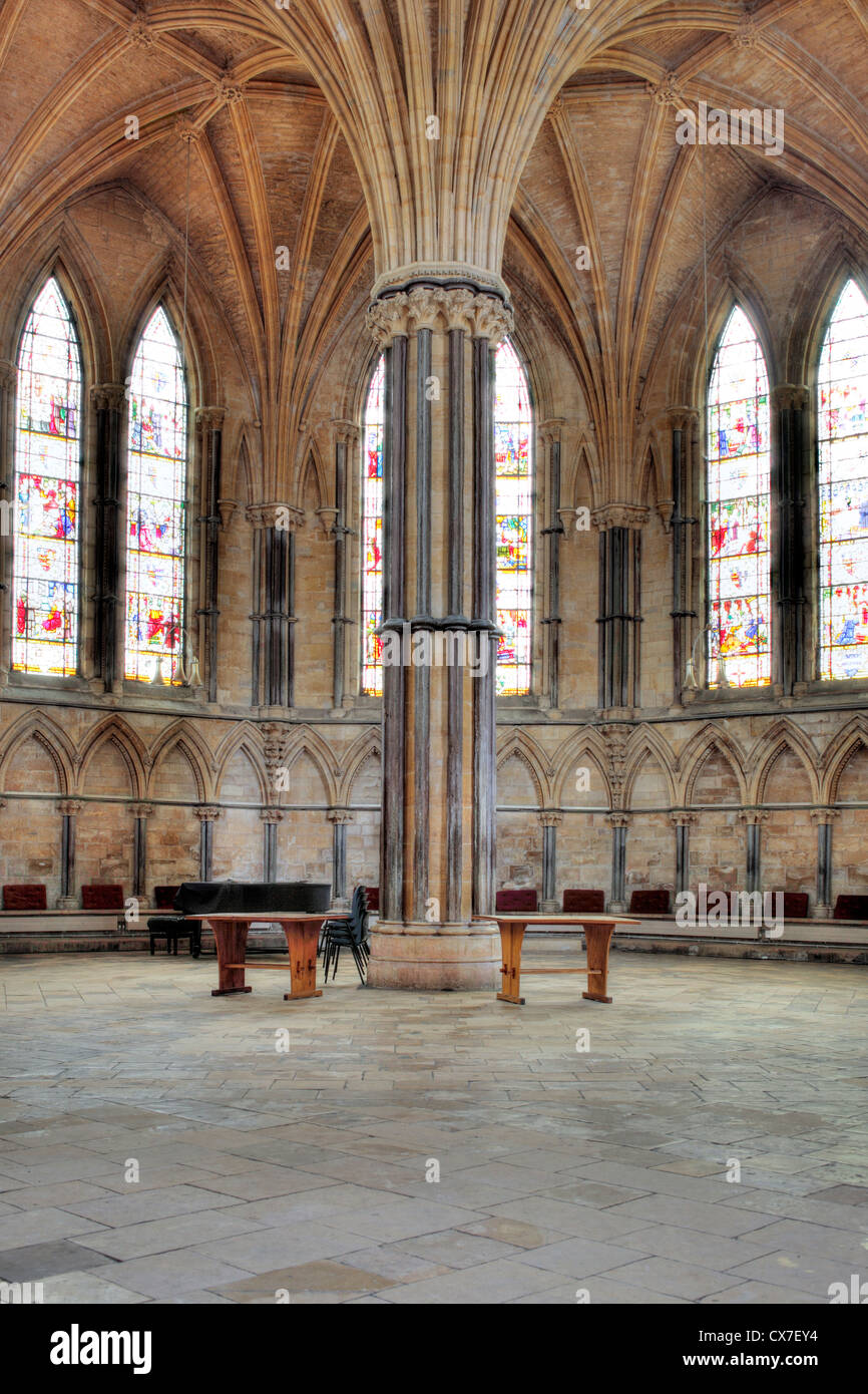 Interior of chapter house, Lincoln Cathedral, Lincoln, Lincolnshire ...