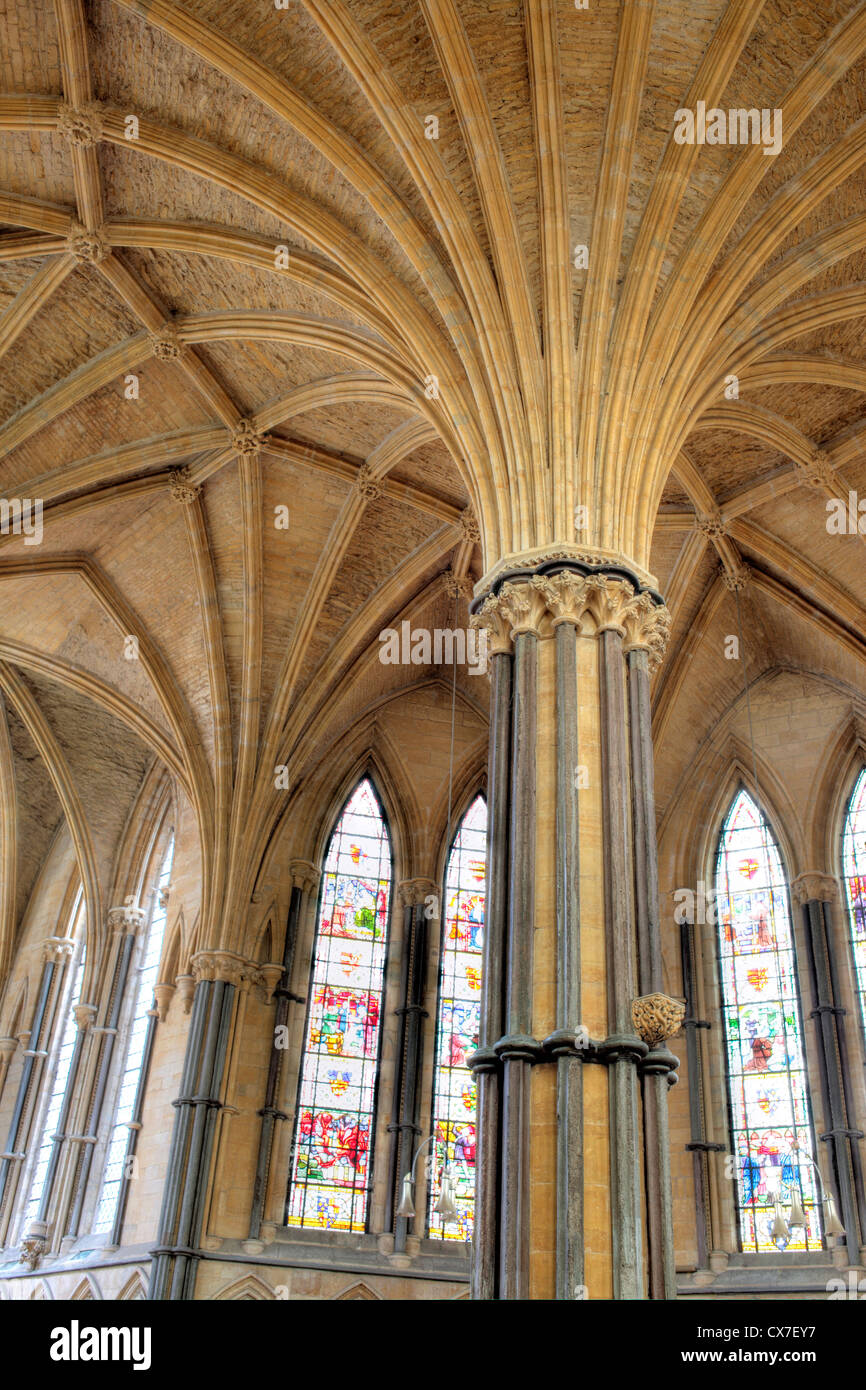 Interior of chapter house, Lincoln Cathedral, Lincoln, Lincolnshire ...