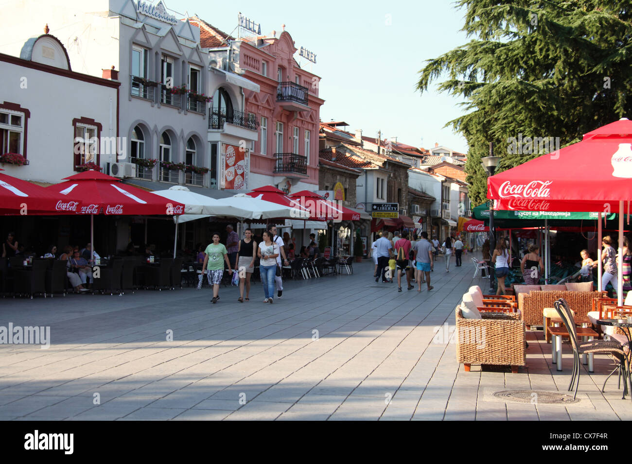 Shoppers in Ohrid Stock Photo - Alamy