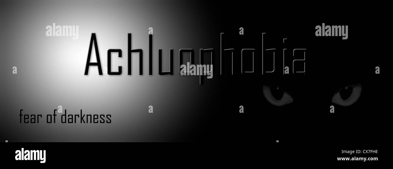 Depiction of Achluphobia, the abnormal fear of darkness Stock Photo - Alamy
