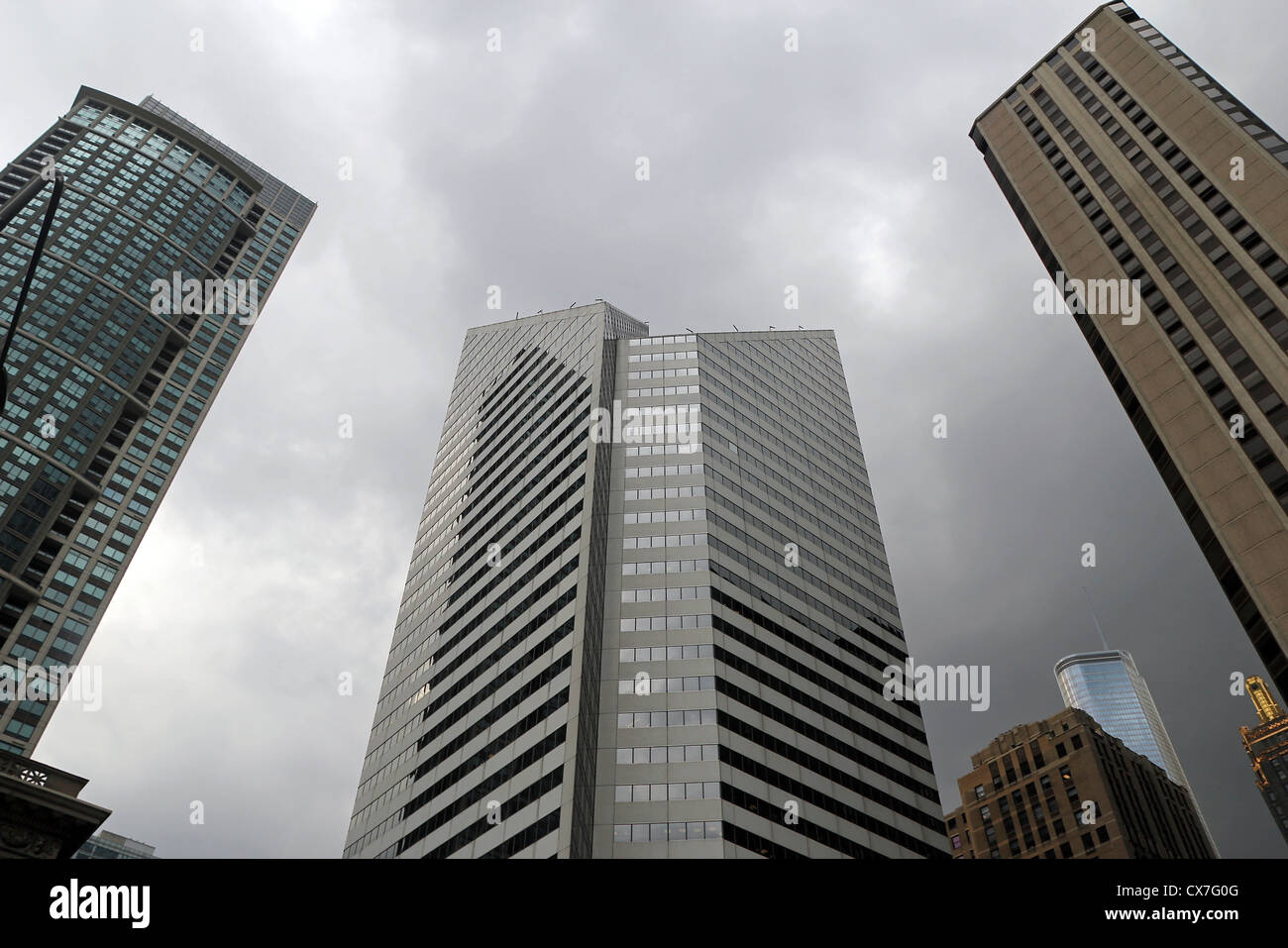 Chicago, Illinois skyscrapers under stormy skies Stock Photo - Alamy
