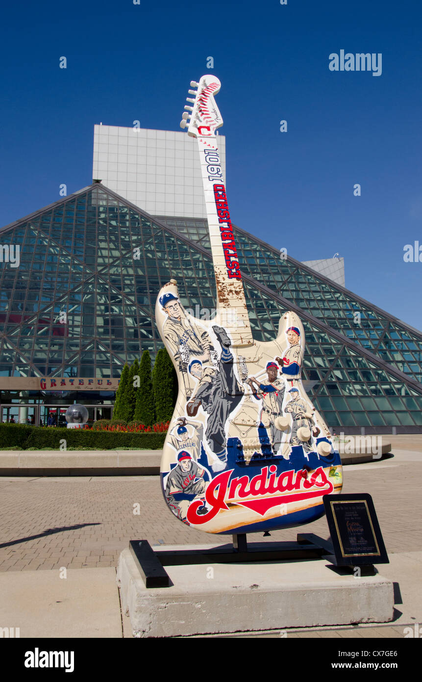 Ohio, Cleveland. Rock and Roll Hall of Fame & Museum. Giant Cleveland ...