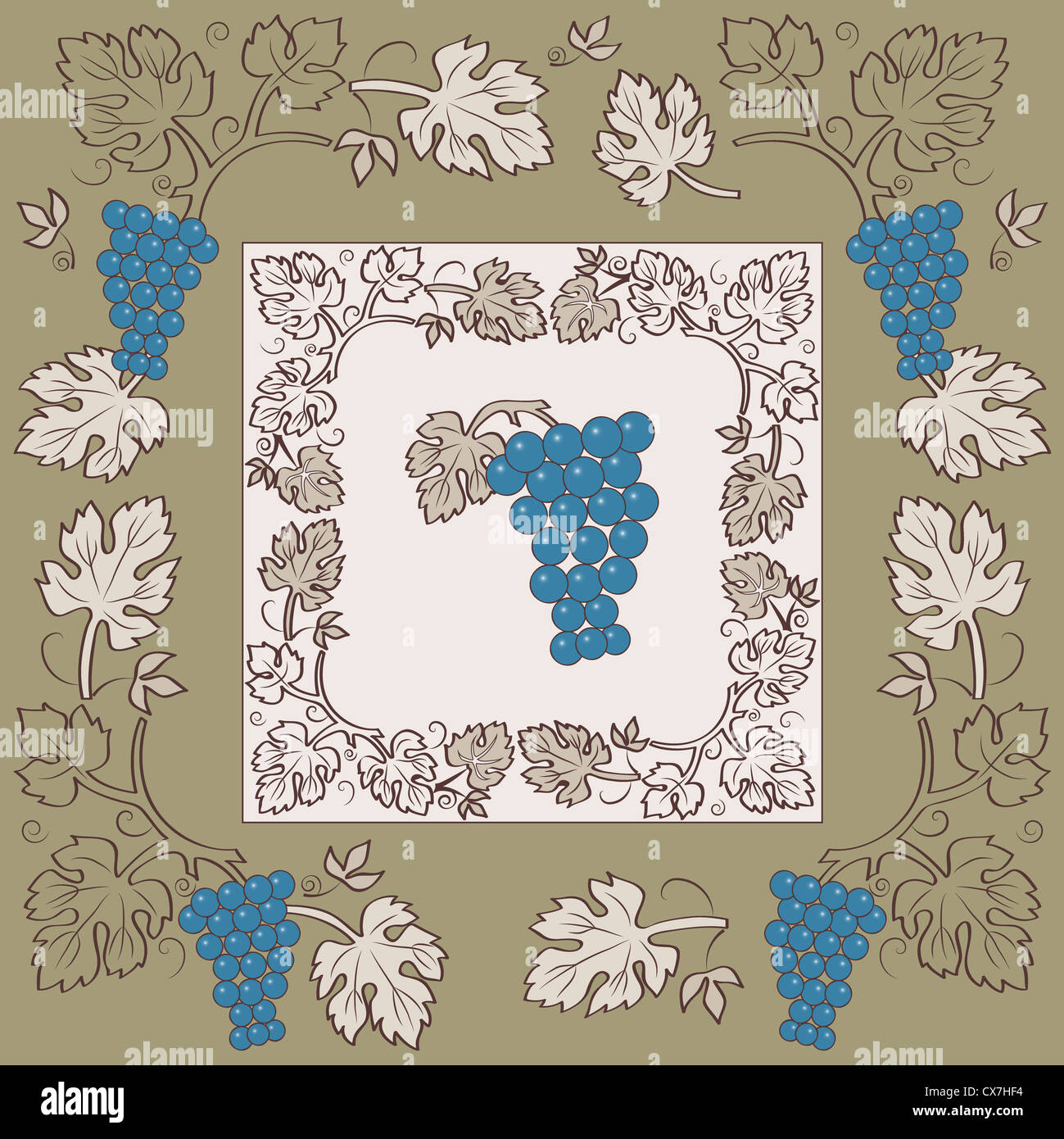 Grapes paper frame drawing hi-res stock photography and images - Alamy