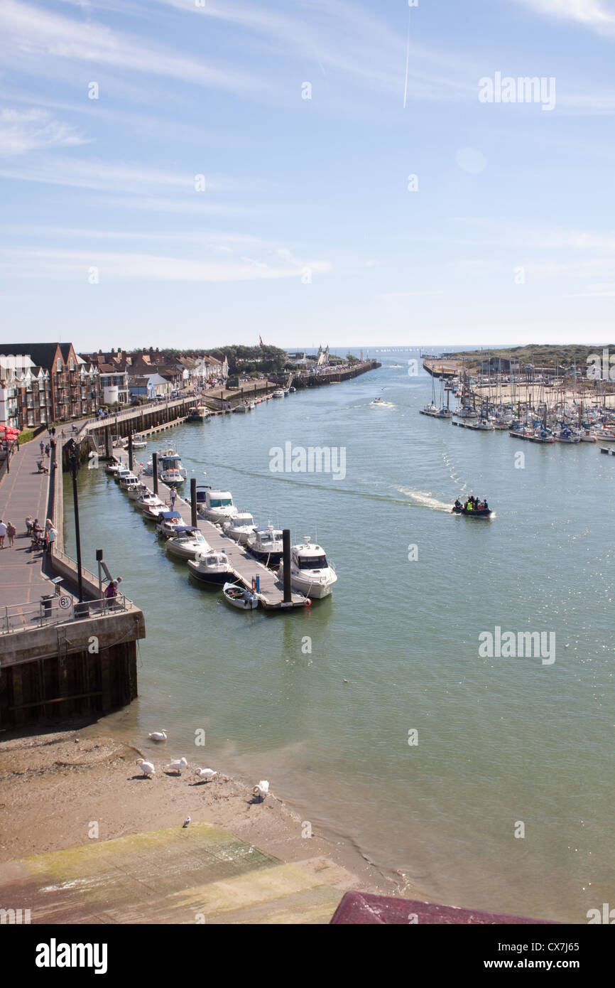 The River Arun in Littlehampton viewed from the viewing platform at the ...