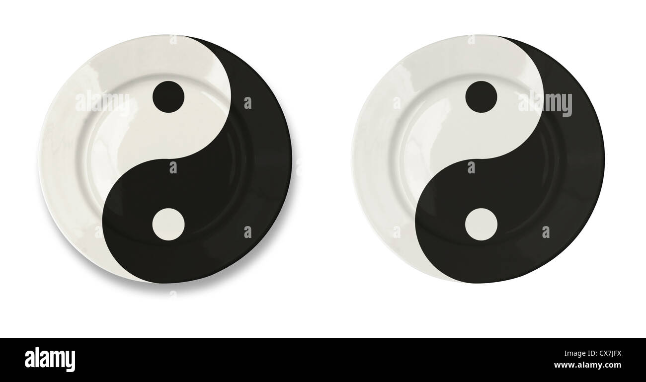 Round yin yan plate isolated on white with clipping path included Stock ...