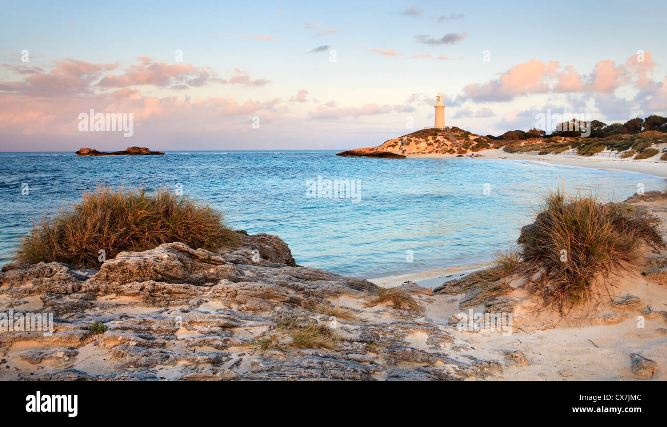 Pinky Beach and Bathurst Lighthouse at sunset Stock Photo - Alamy