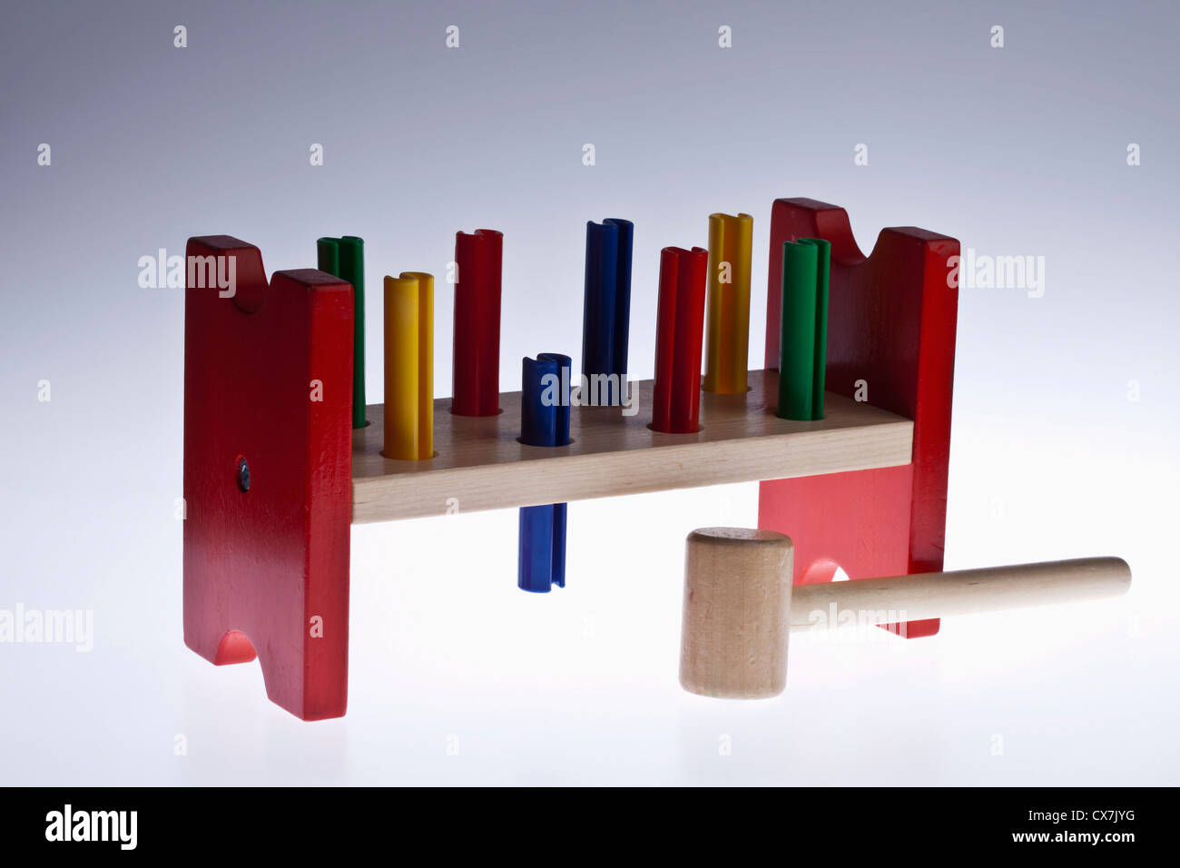 A toy hammer and work bench Stock Photo - Alamy