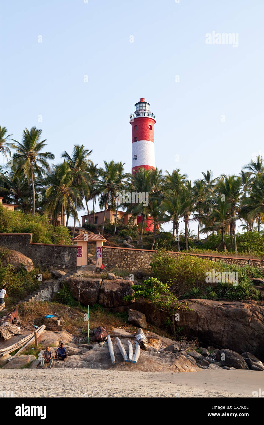 Lighthouse on Kovalam beach, Kerala Stock Photo - Alamy