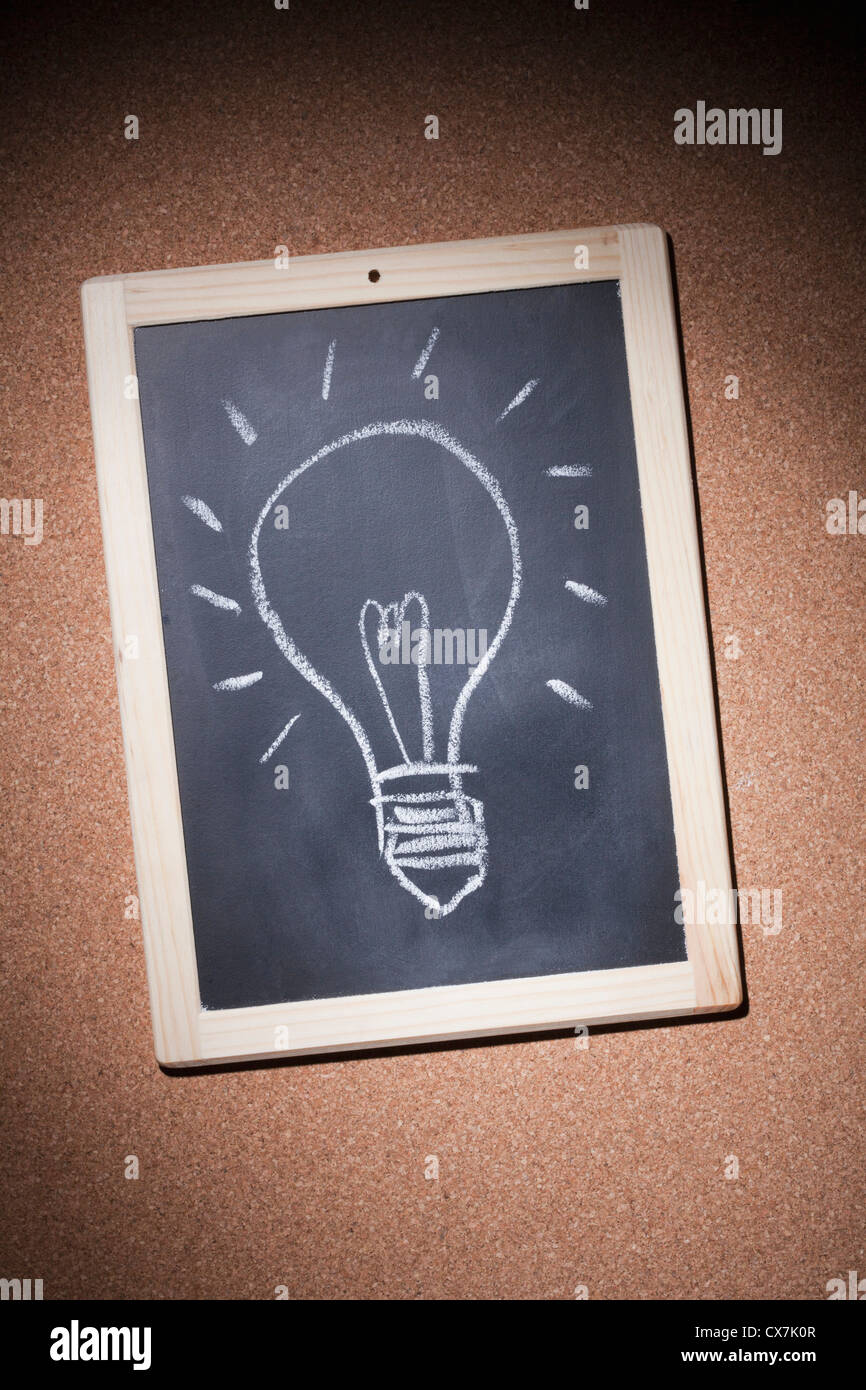 Chalk drawing light bulb above hi-res stock photography and images - Alamy