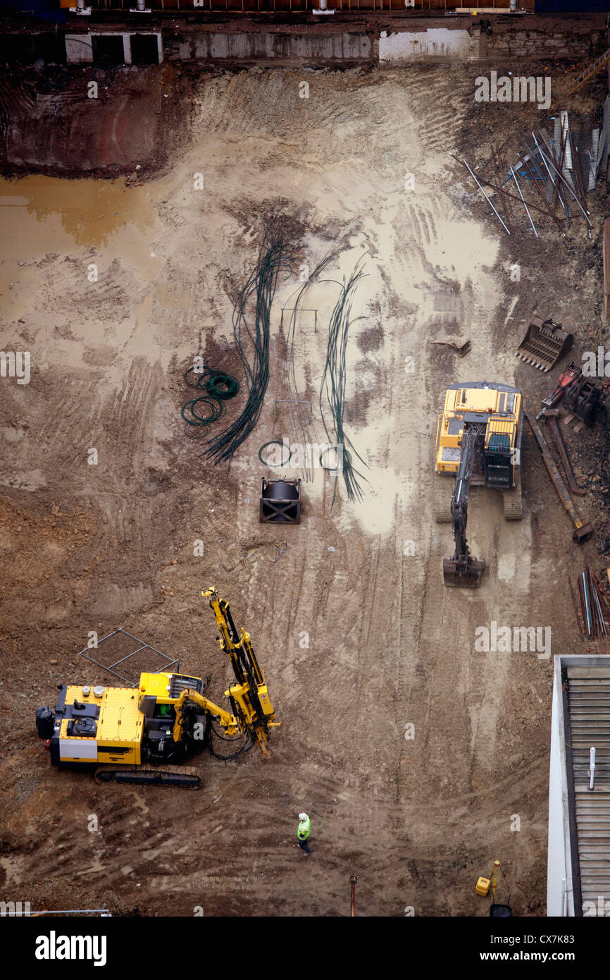 Aerial view of construction site Stock Photo - Alamy