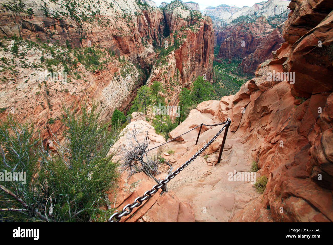 Iron chains to help hikers climb to Angels landing trail summit in Zion ...