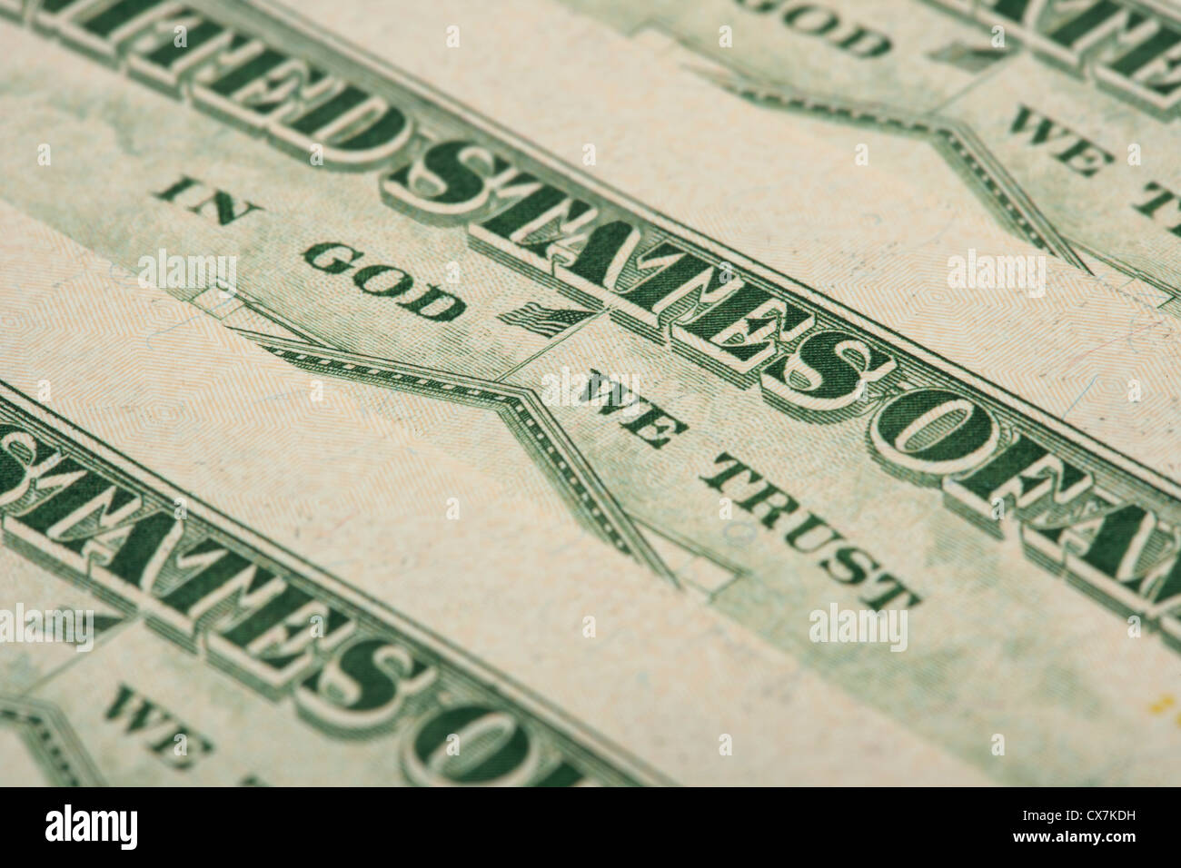 Arrangement of twenty dollar US bank notes showing reverse side Stock ...