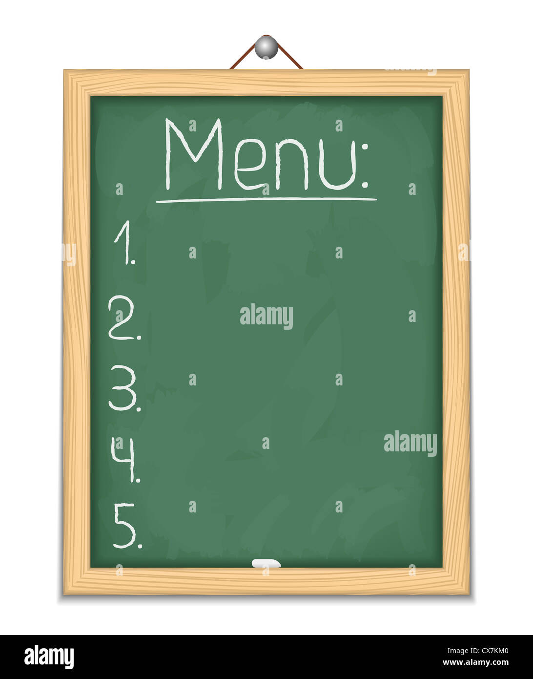 Vertical blackboard with menu Stock Photo - Alamy