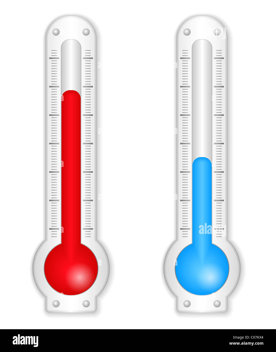 Red and blue thermometers Stock Photo - Alamy