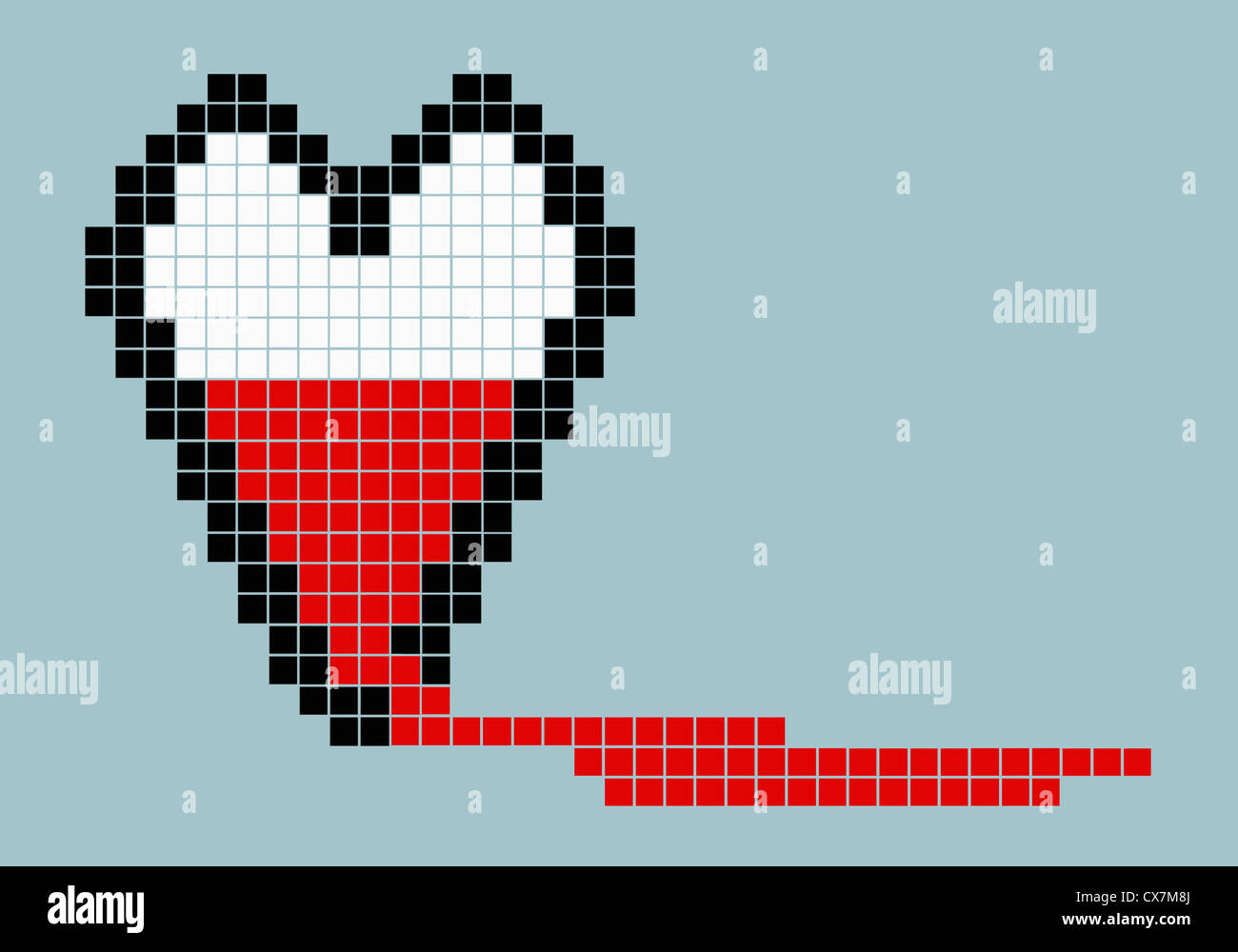 Heart pixel 8 bit hi-res stock photography and images - Alamy