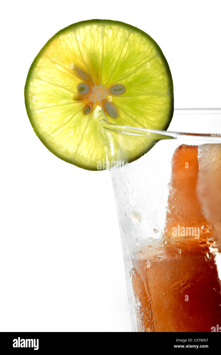 A glass of colorful punch with ice on isolate background Stock Photo ...