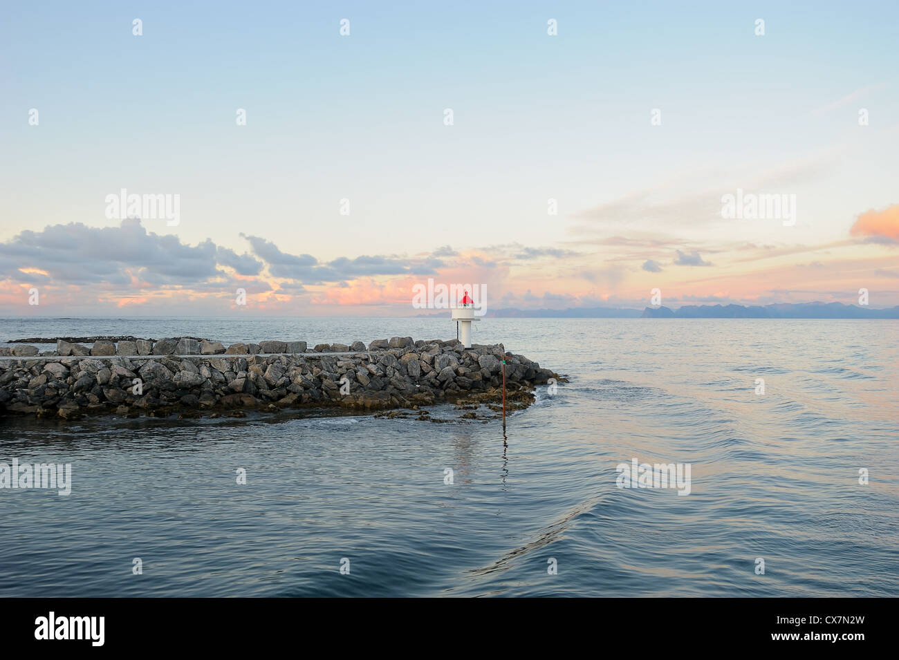 Lighthouse on the coast of the Norwegian fjord Stock Photo - Alamy