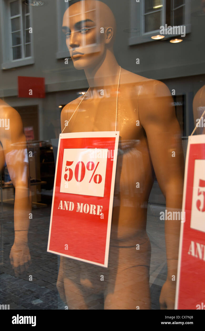 Mannequin advertising sale Stock Photo - Alamy