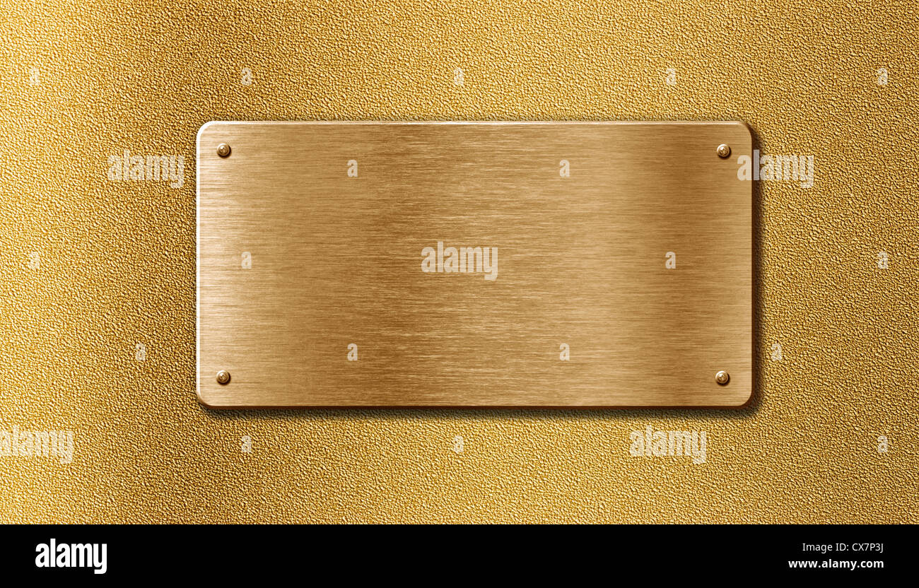 golden metal plate Stock Photo - Alamy