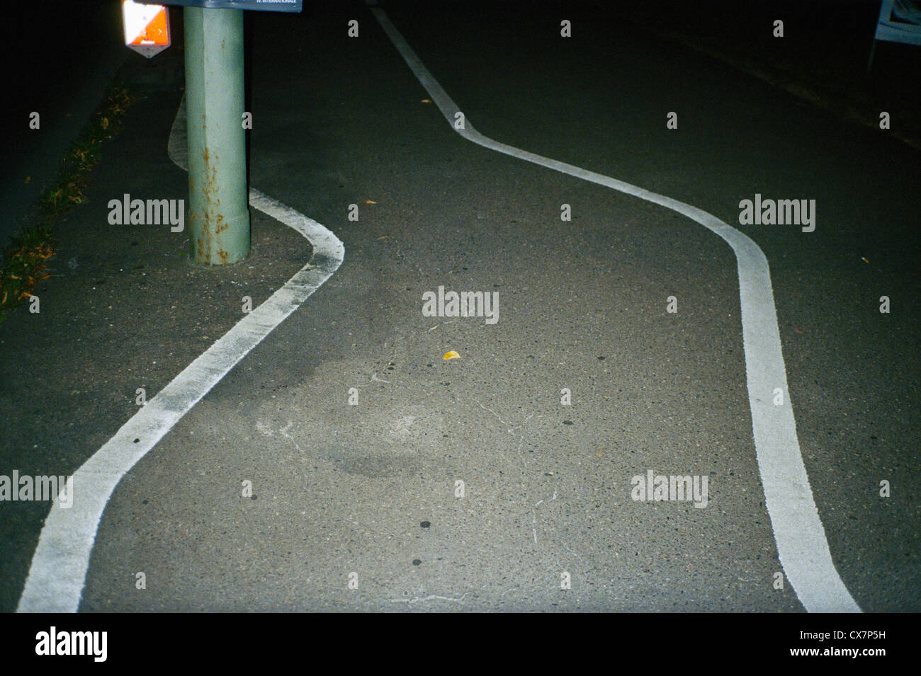 Curving bicycle lane Stock Photo - Alamy