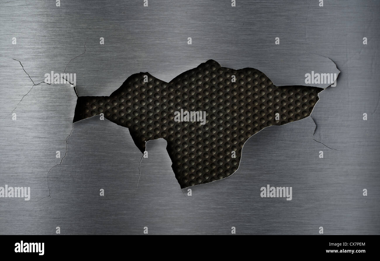 Cracked metal texture or frame or template for your design Stock Photo ...