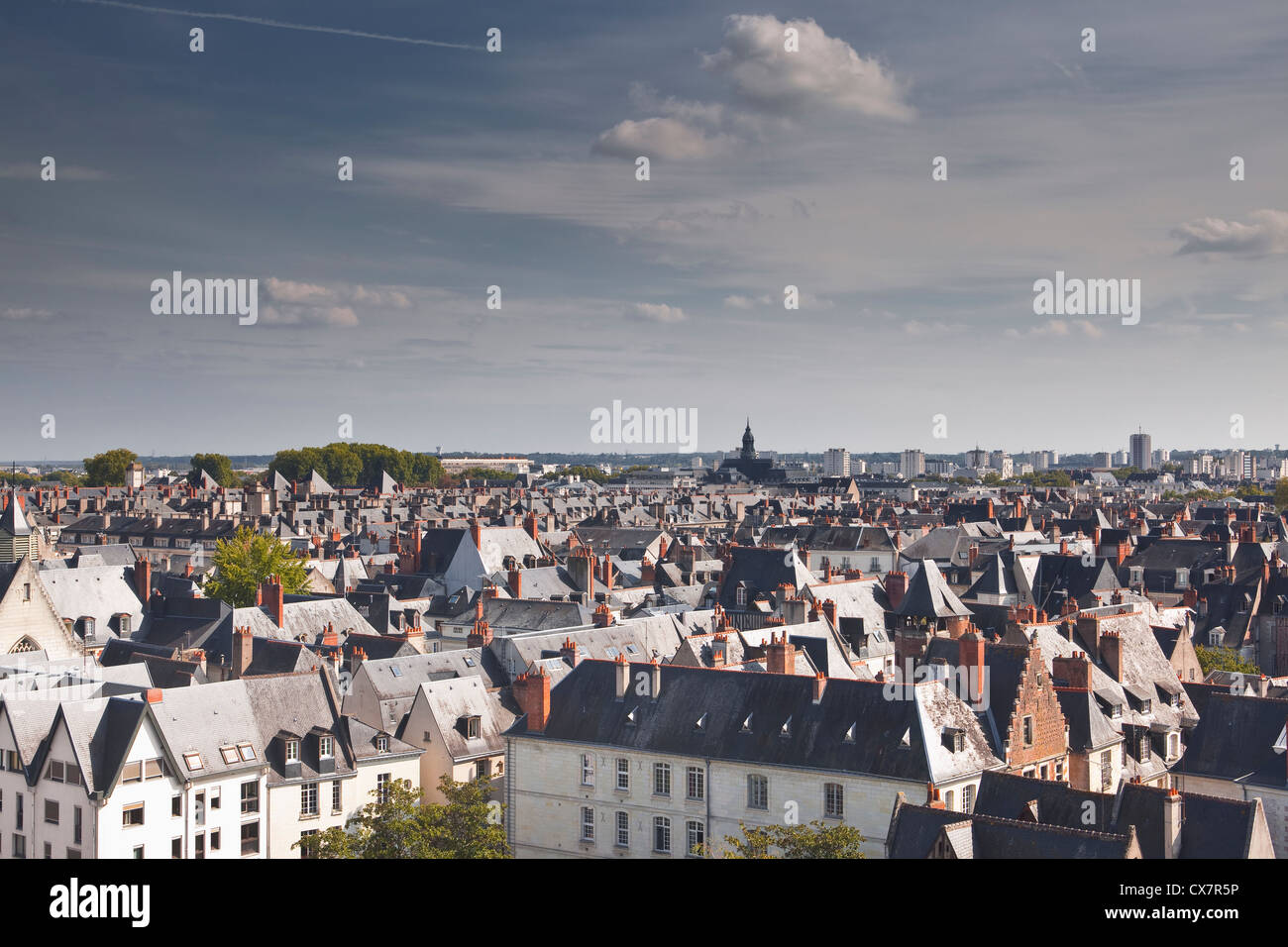Looking across the rooftops of the city of Tours in France Stock Photo ...