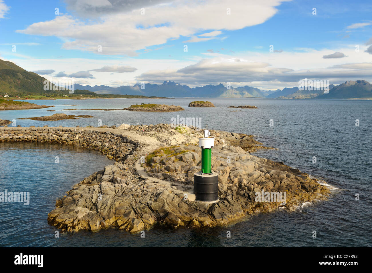 Lighthouse on the coast of the Norwegian fjord Stock Photo - Alamy