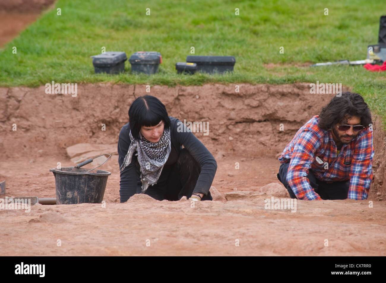 Student archaeologists dig a prehistoric neolithic site on Dorstone ...