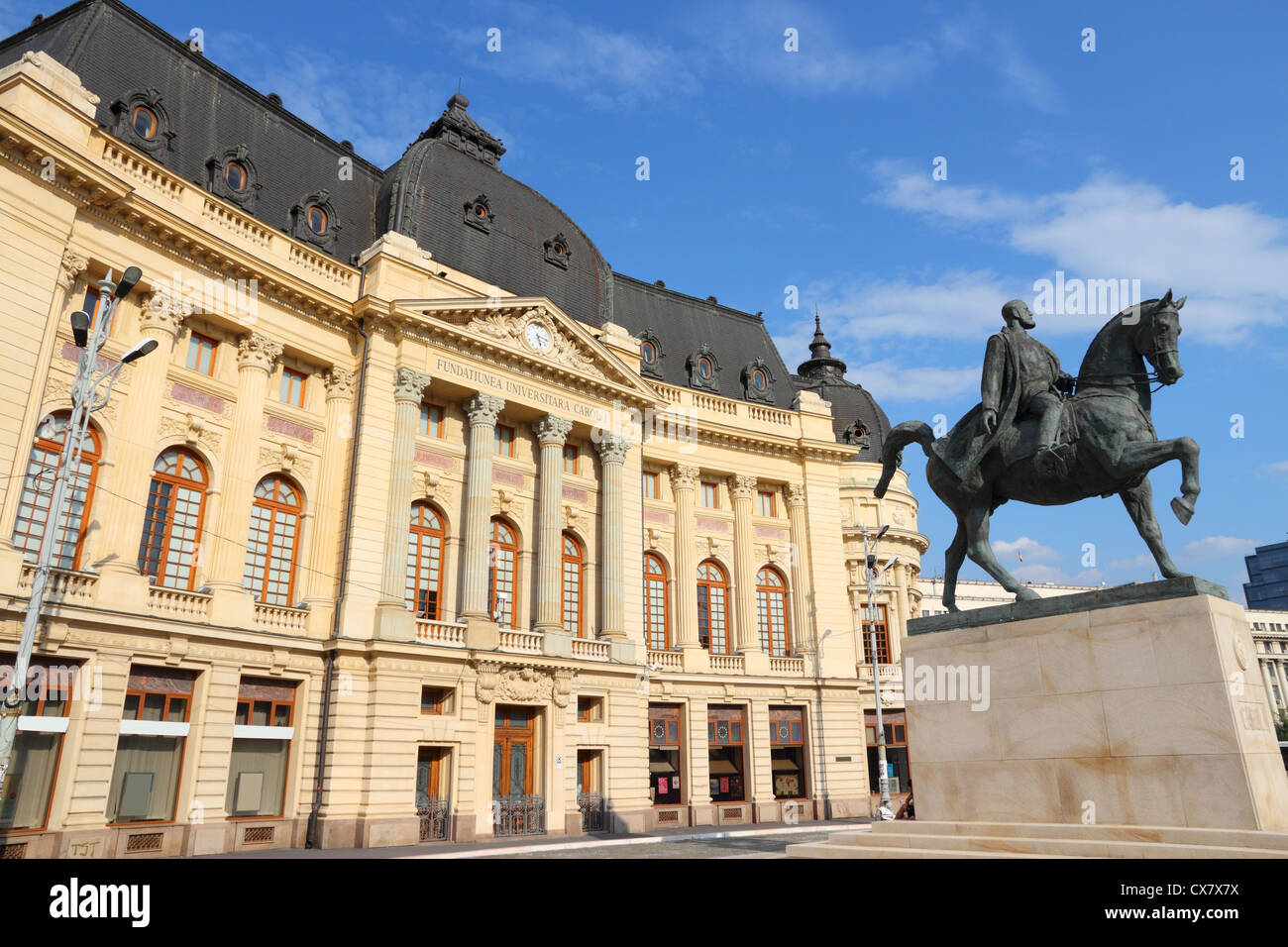 Bucharest, capital city of Romania. Central University Library and ...